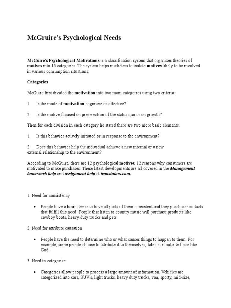 McGuire Notes | PDF | Motivation | Motivational
