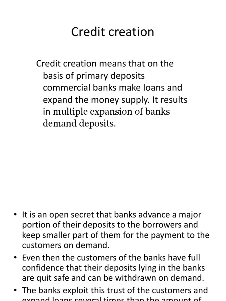 Understanding Credit Creation in Banking | PDF | Money Creation | Banks