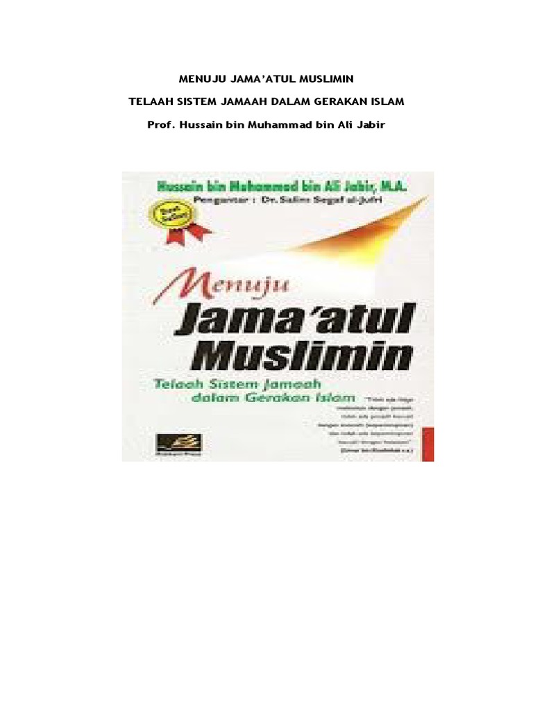 MENUJU JAMAatul Muslimin Resume | PDF