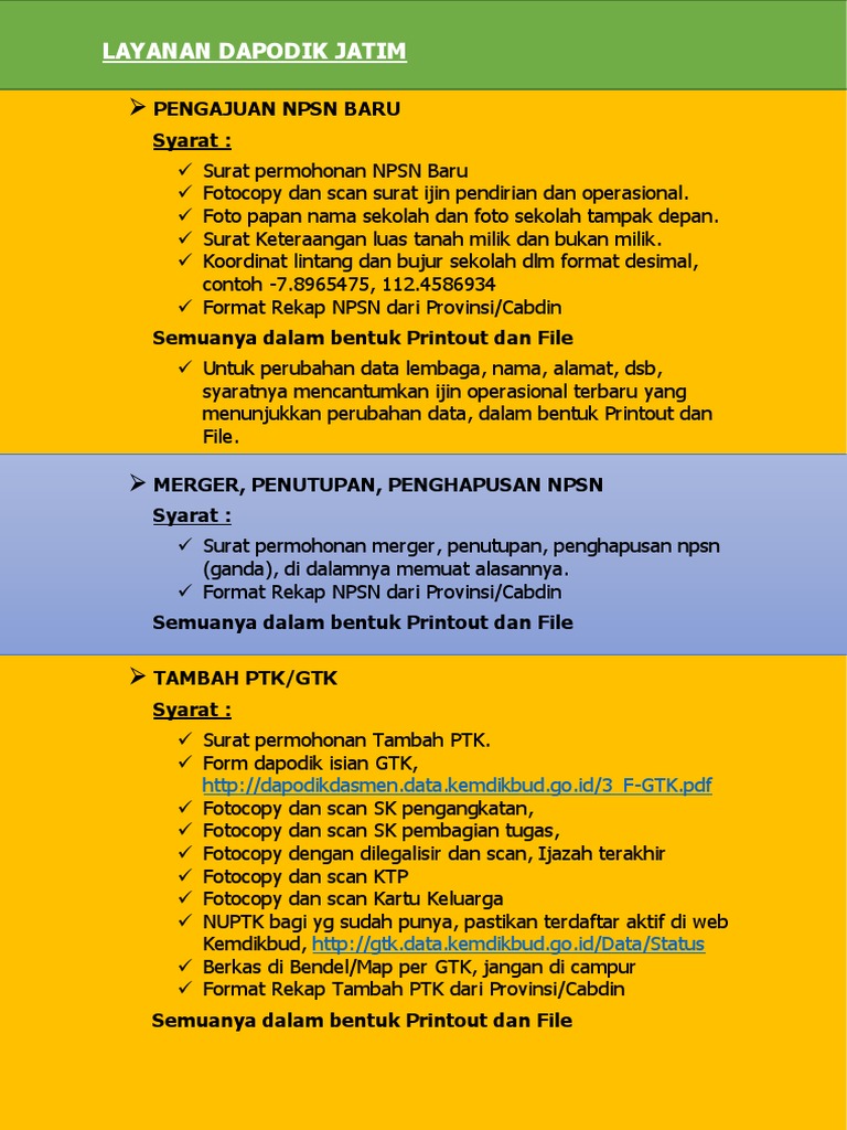 Layanan Dapodik Jatim | PDF