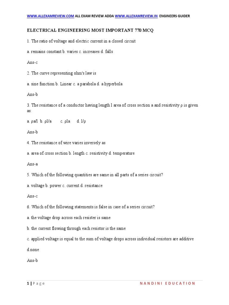 Electrical Engineering Fundamentals: An Analysis of Common Multiple ...
