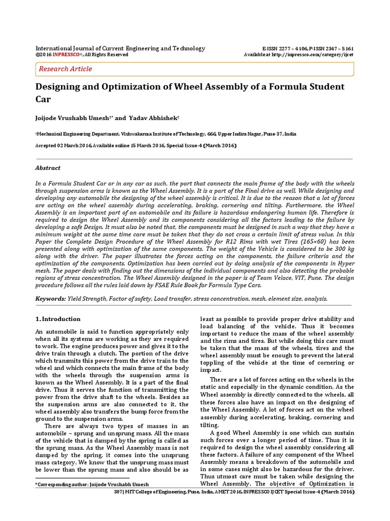 Steering Knuckle Analysis | PDF | Bearing (Mechanical) | Suspension ...
