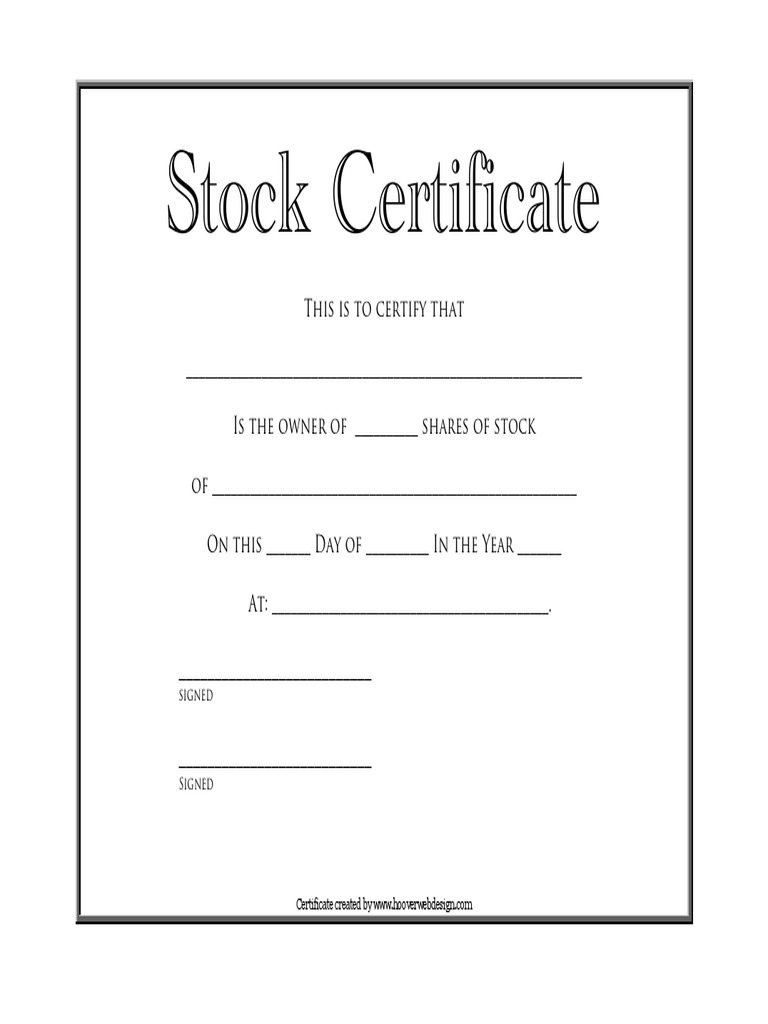 2014 Stock Certificate | PDF