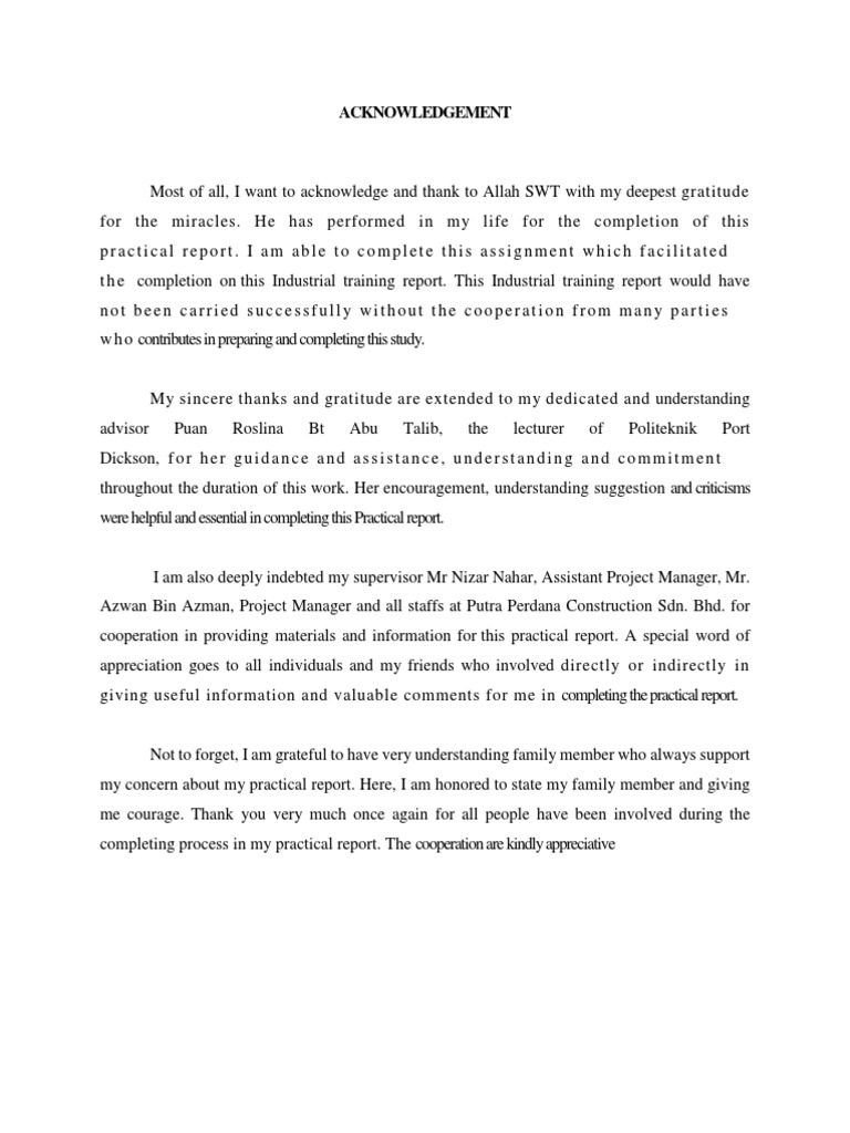 Acknowledgement | PDF | Social Science