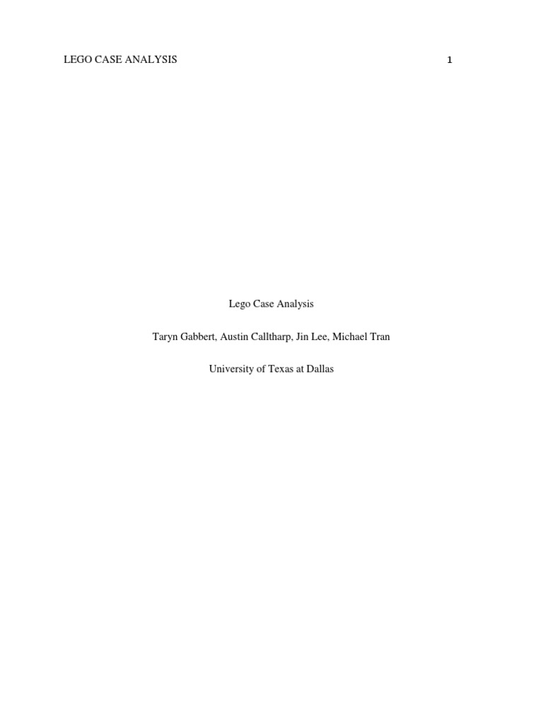 Lego Case Analysis | PDF | Lego | Internal Audit