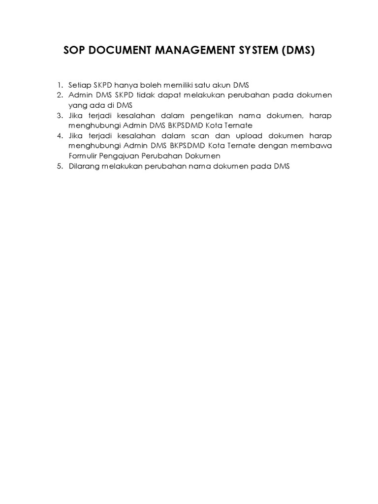 SOP Dms | PDF