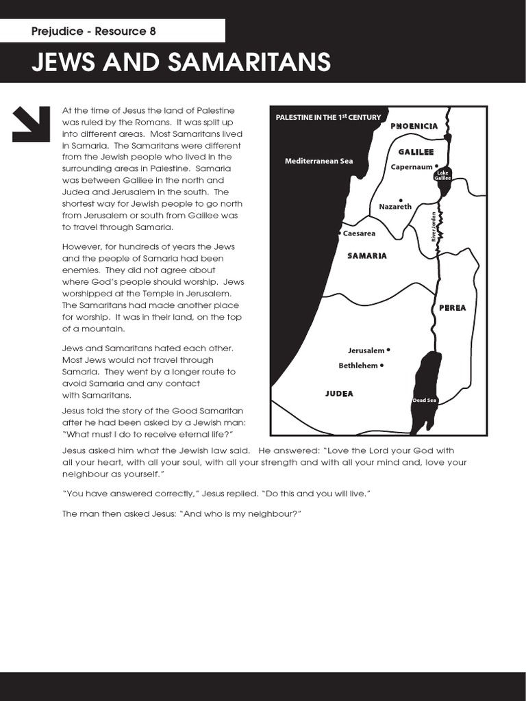 Jews and Samaritans: Prejudice - Resource 8 | PDF | Samaria | Samaritans