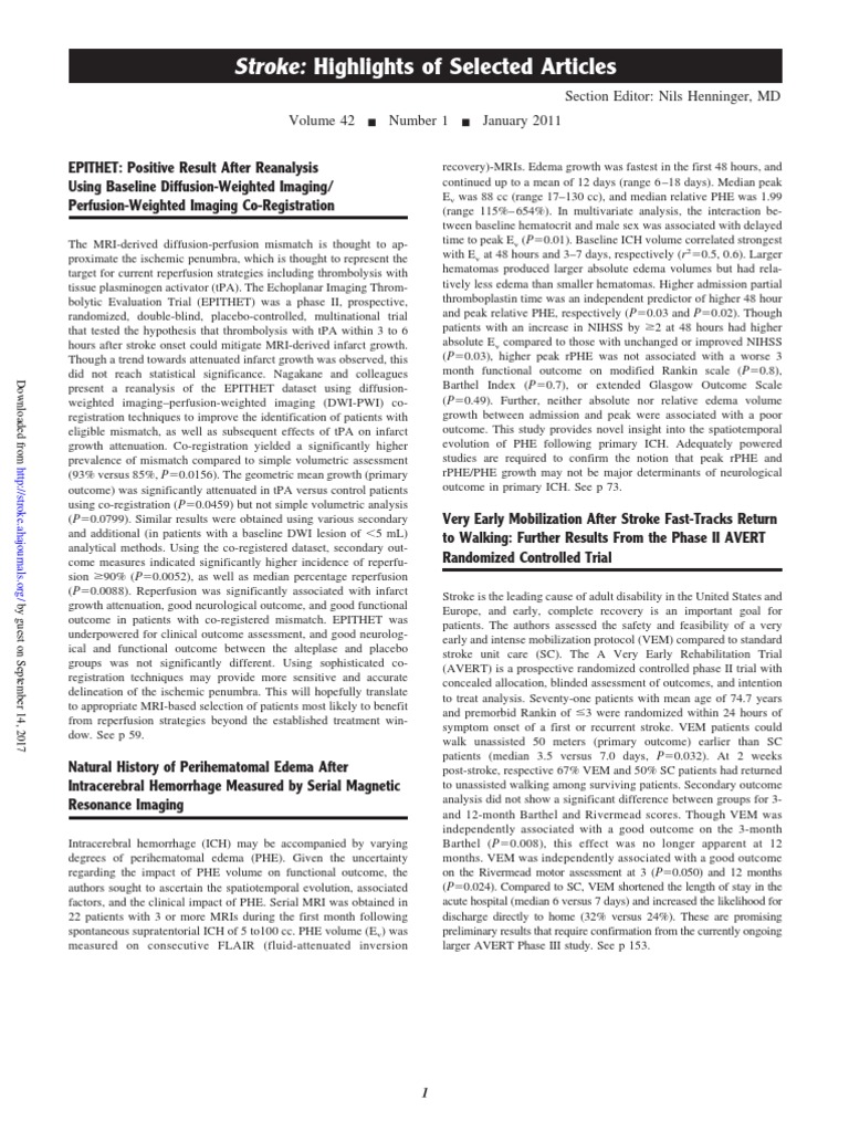 Stroke Full | PDF | Stroke | Clinical Trial