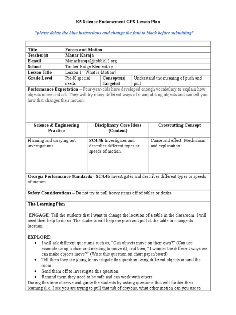 lesson 1 what is push and pull | Classroom | Teachers