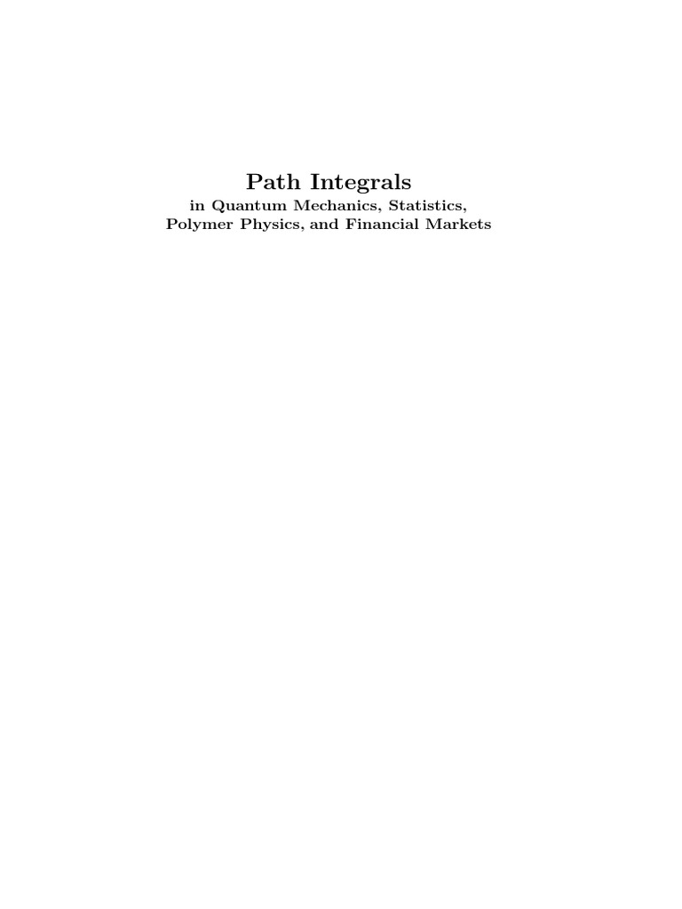 Path Integrals in QM Etc | PDF | Perturbation Theory (Quantum Mechanics ... Path Integrals in QM Etc | PDF | Perturbation Theory (Quantum Mechanics ...