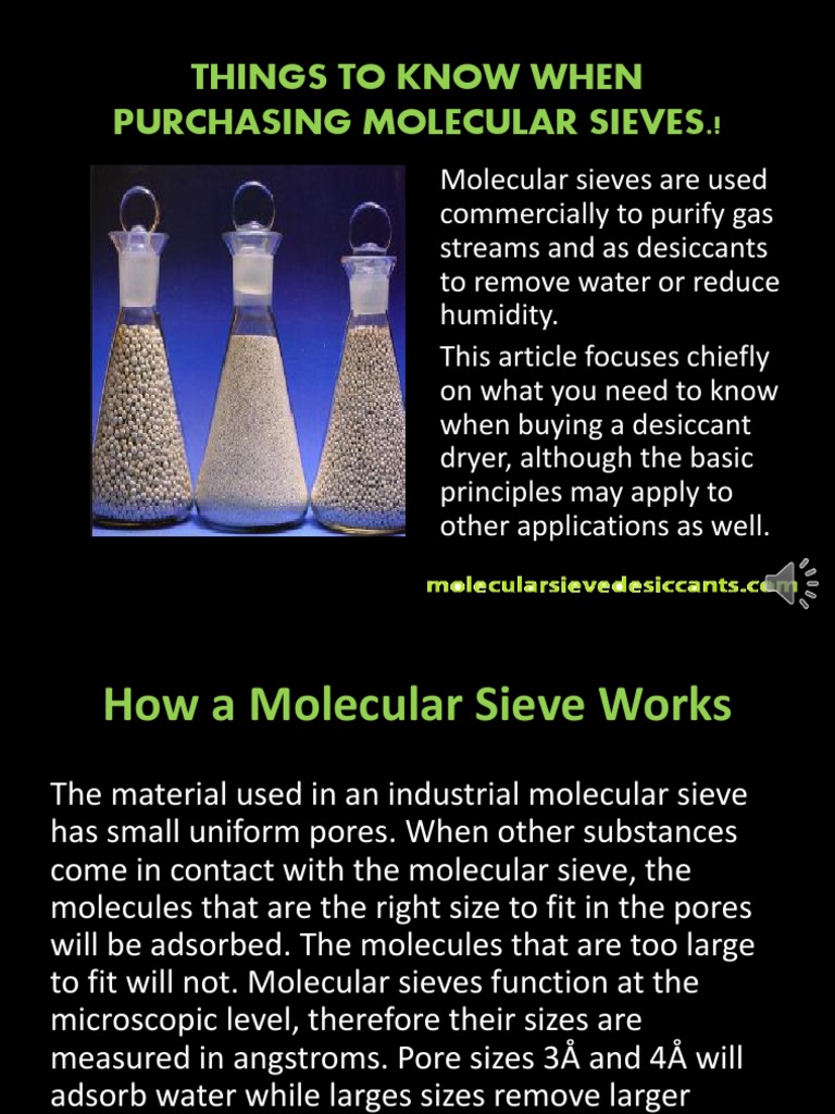 Molecular Sieve Applications | PDF | Adsorption | Physical Sciences