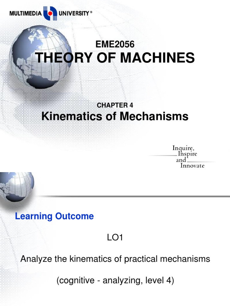 Chapter 4 - Kinematics of Mechanisms - 1 | PDF | Kinematics | Machines