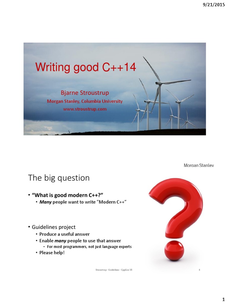 Stroustrup - CppCon 2015 Keynote | PDF | Pointer (Computer Programming) | C++