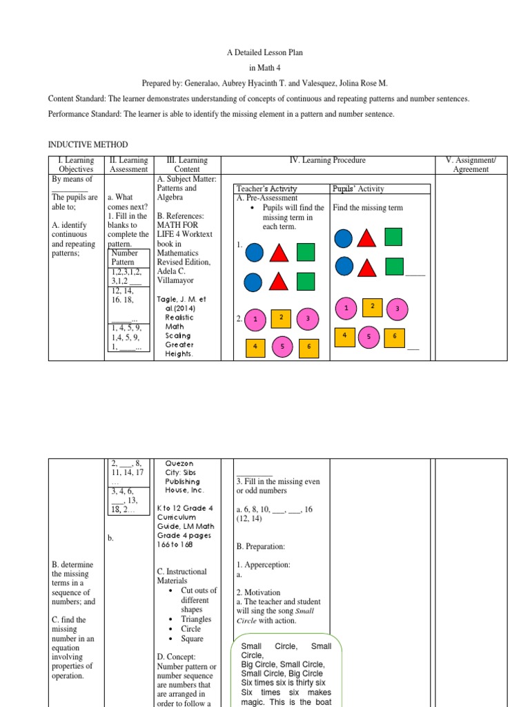 A Detailed Lesson Plan (Math 112) | Download Free PDF | Lesson Plan ...