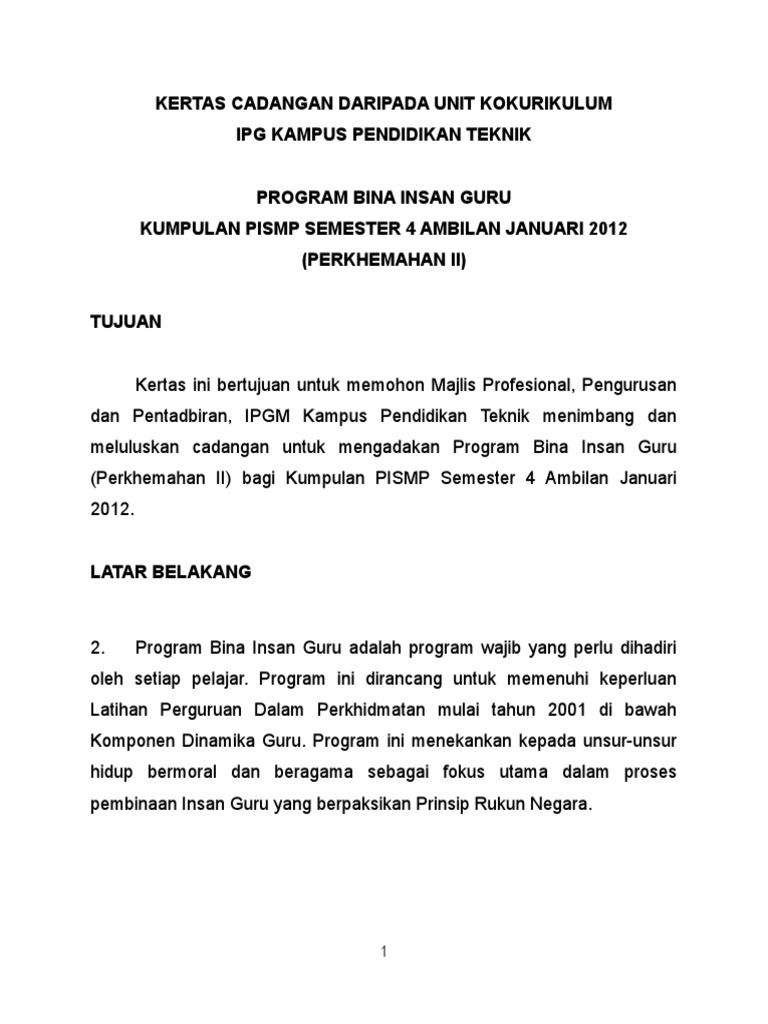 Kertas Cadangan BIG 4 | PDF