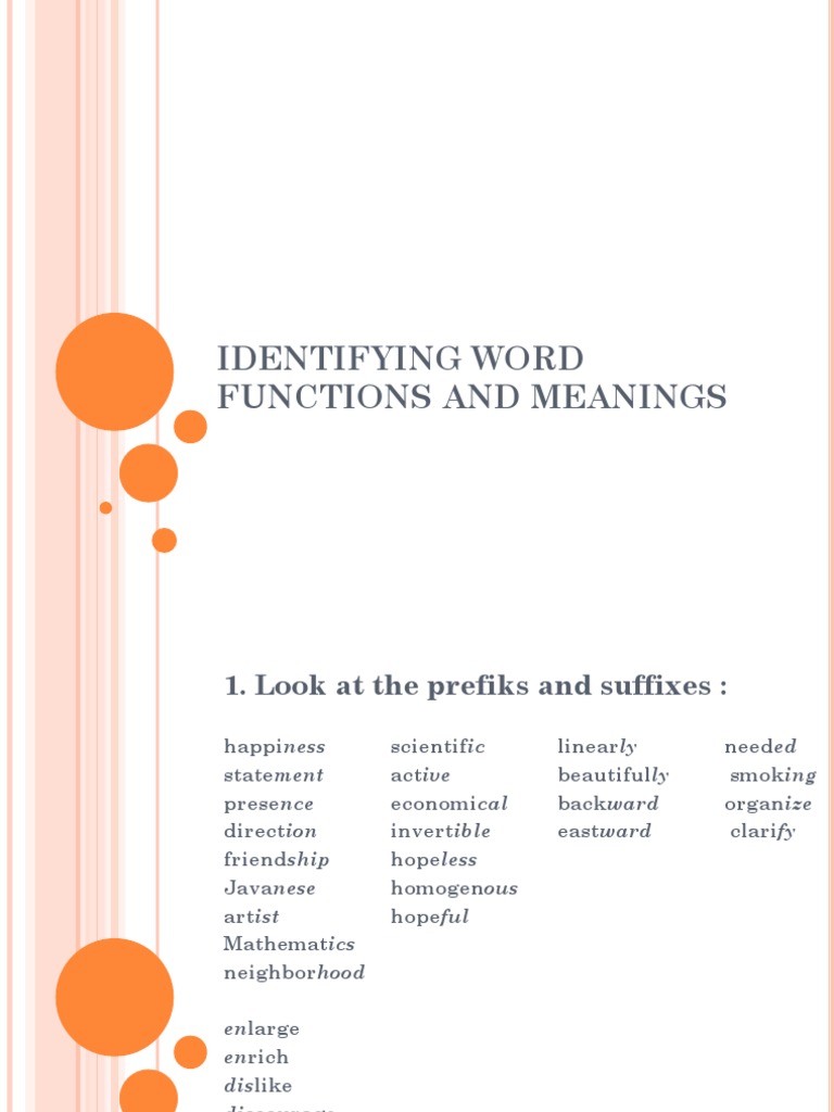 Identifying Word Functions | PDF | Adverb | Onomastics
