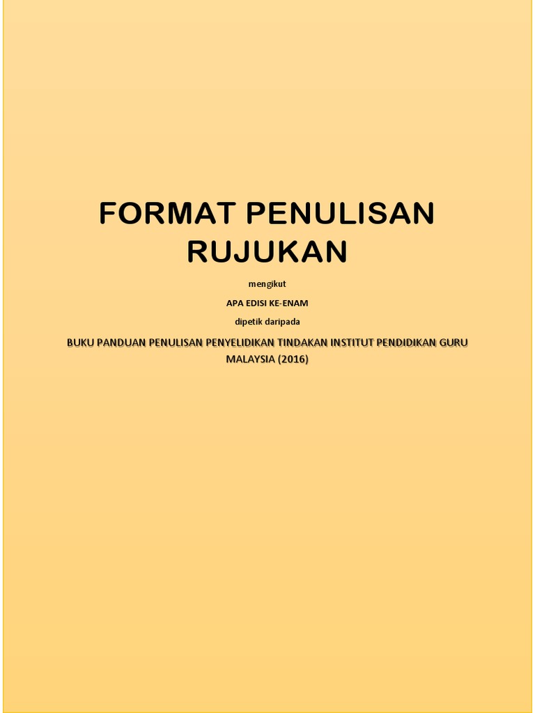 Format Penulisan Rujukan - Apa Edisi Ke-Enam | PDF