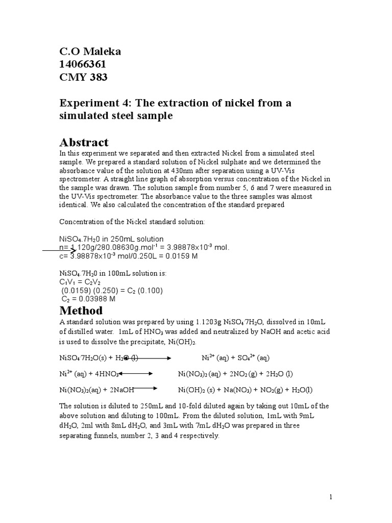 Exp4 Analytical Chemistry | PDF | Nickel | Copper