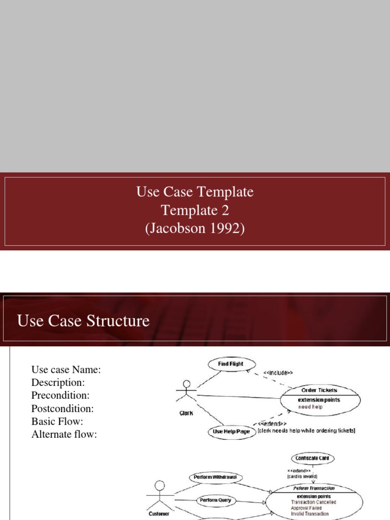Use Case Template Template 2 (Jacobson 1992) | PDF | Use Case | Point ...