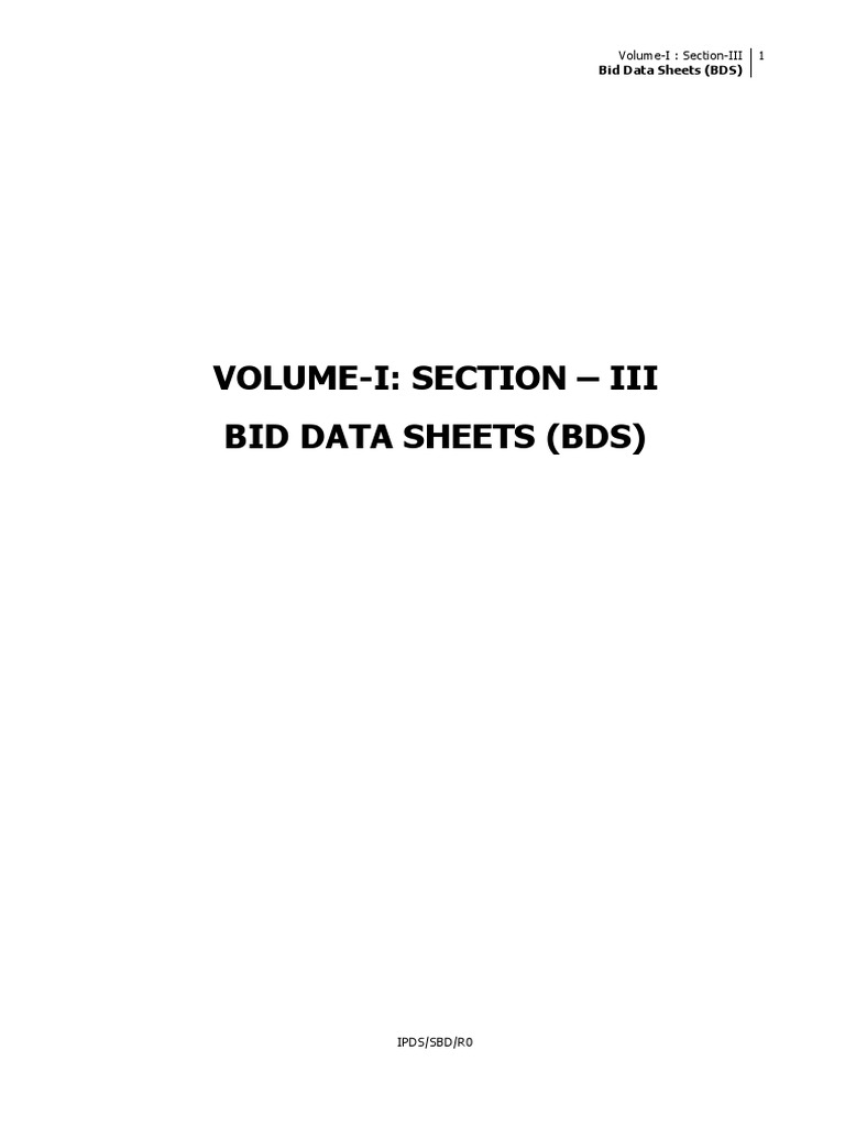 3vol I Section III Bds | PDF | Government Information | Government