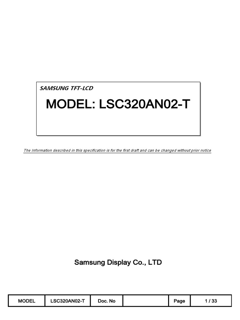 LSC320AN02-T Panel Datasheet | PDF | Thin Film Transistor Liquid ...