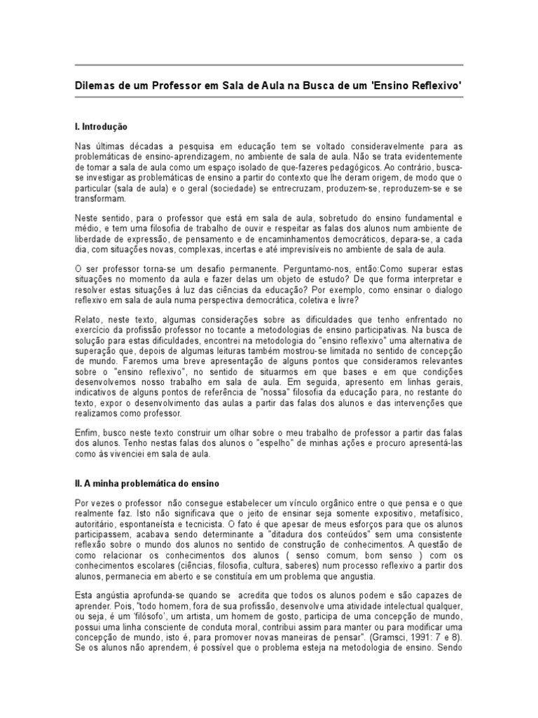 Ensaio - Exemplo - Texto Professor - Zeluis | PDF | Lição | Aprendizado