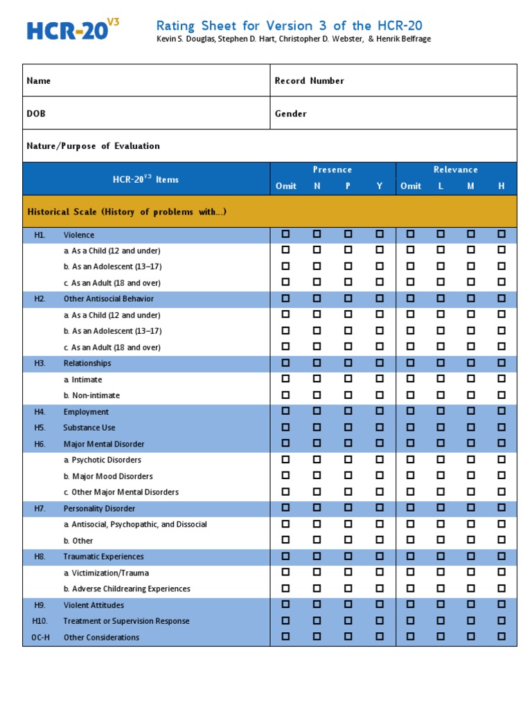 HCR V3 Rating Sheet 2 Page CC License 16 October 2013 PDF | PDF ...