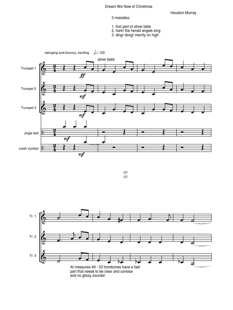 An Arrangement of Christmas Carols for Brass and Percussion | PDF ...