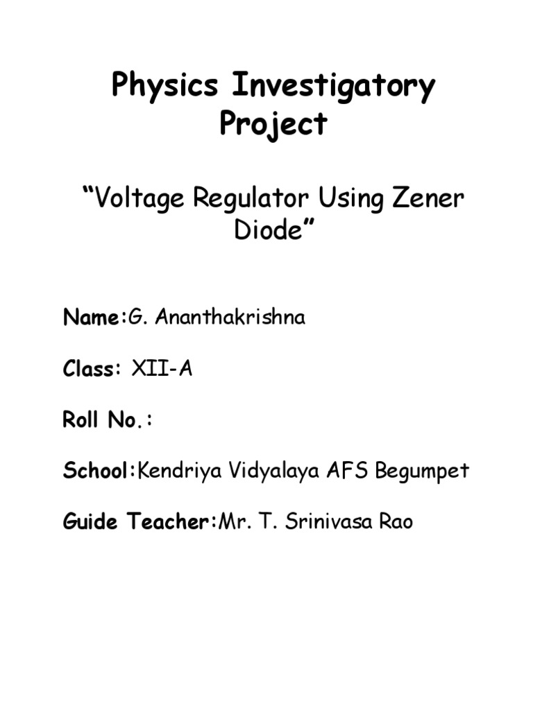 Physics Investigatory Project Report | Electronics | Force