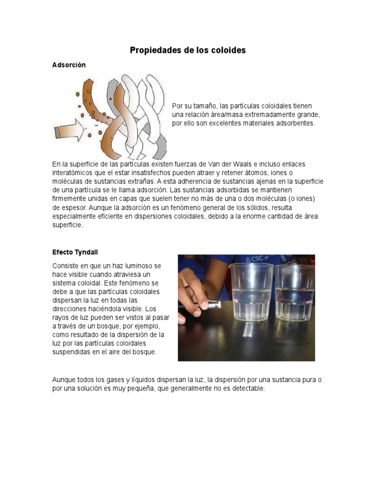 Propiedades de Los Coloides | PDF | Coloide | Química Física