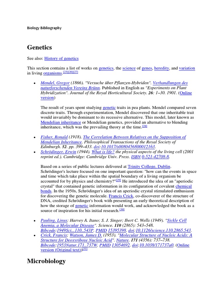 Biology Bibliography | PDF | Heredity | Francis Crick