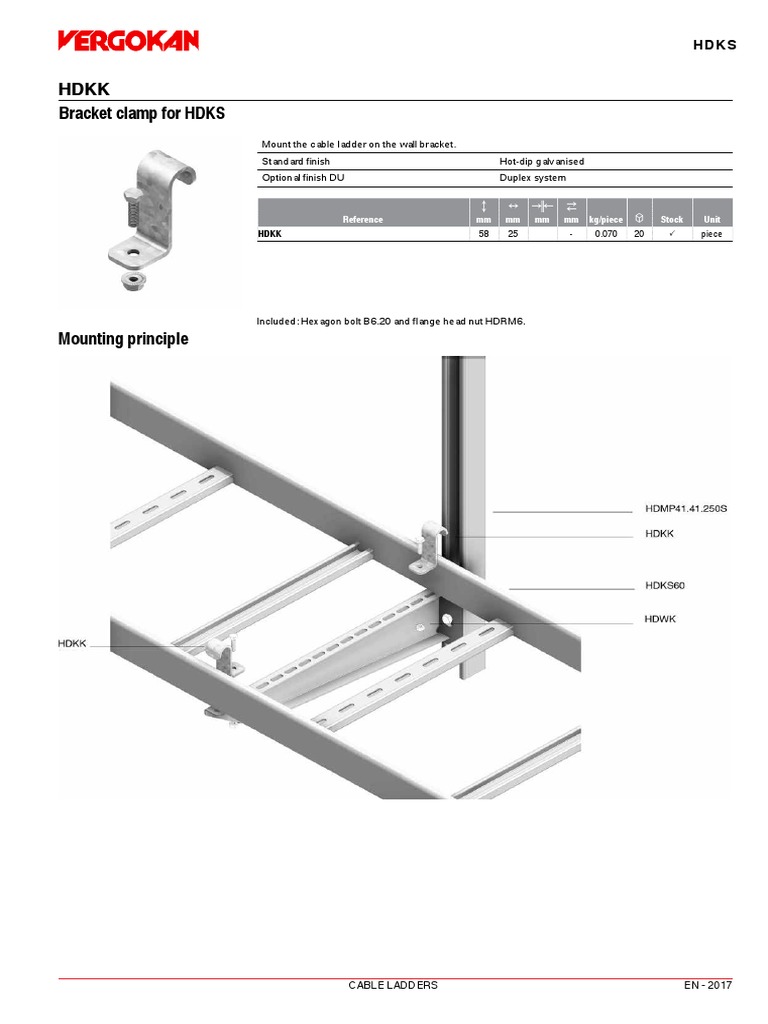 HDKK Bracket Clamp For HDKS: C N Kœl 2 U | PDF