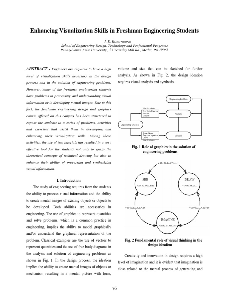 Enhancing Visualization Skills in Freshman Engineering Students | PDF | Visualization (Graphics ...