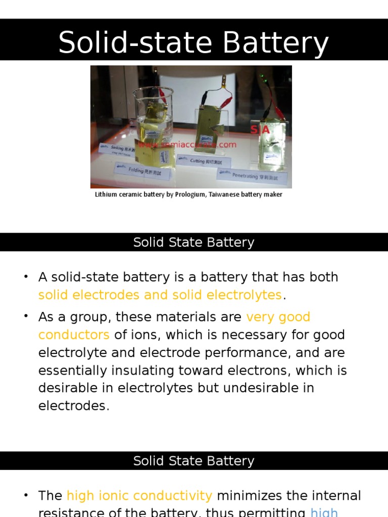 Solid State Battery | PDF | Solid | Electrical Resistivity And Conductivity
