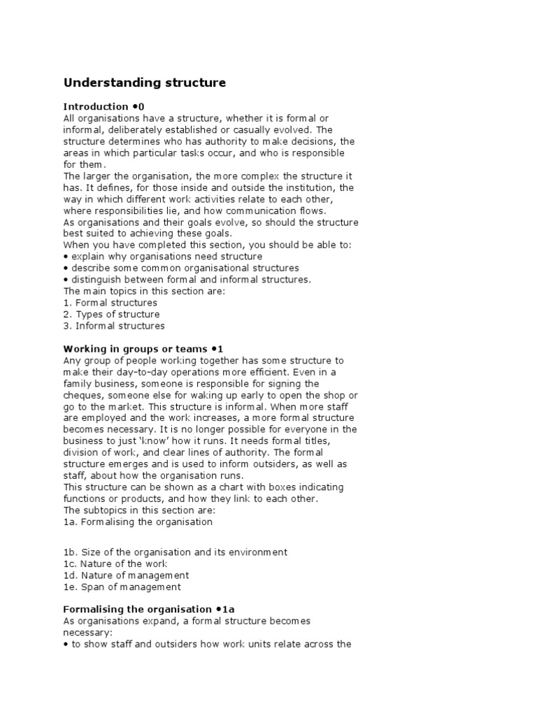Understanding Structure: Introduction - 0 | PDF | Organizational ...