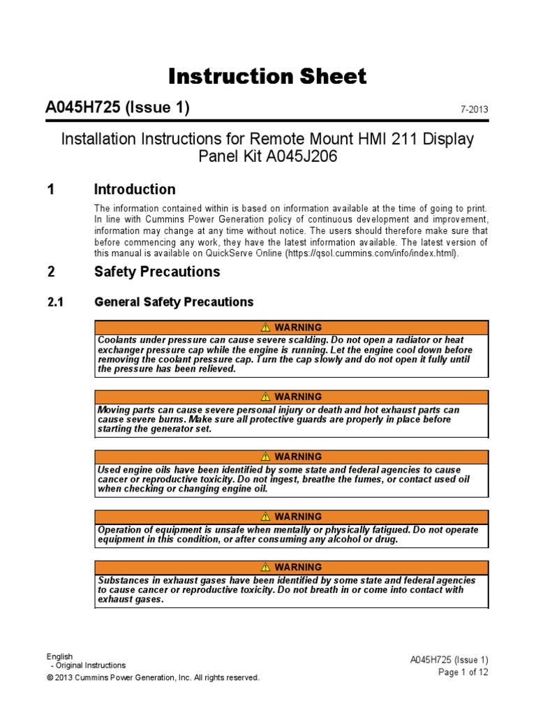 PowerCommand HMI 211 PDF | PDF | Battery (Electricity) | Electrical ...