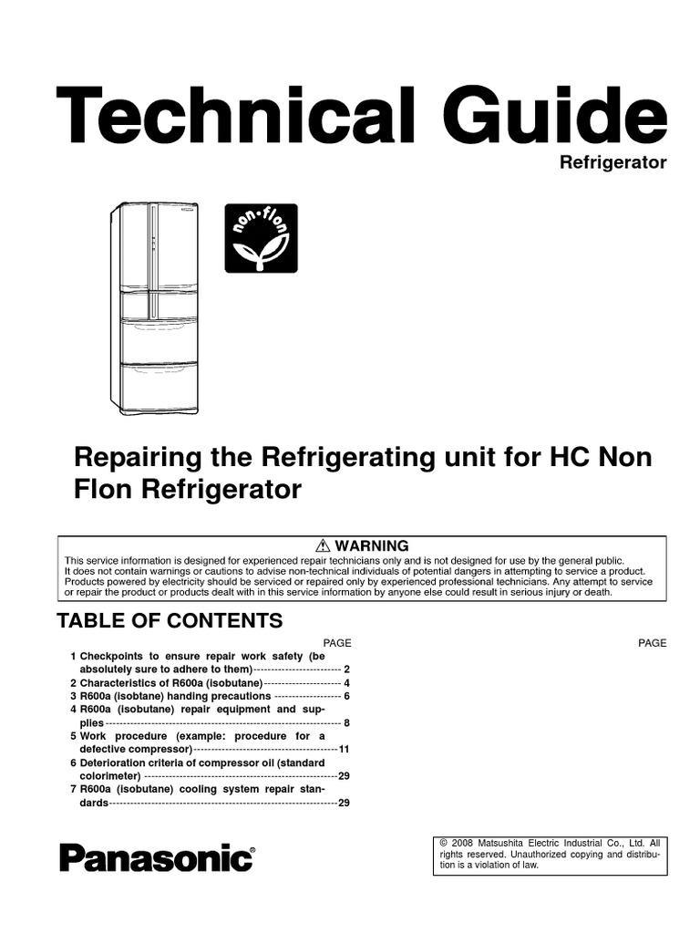 R600a Service Manual | PDF | Refrigerator | Air Conditioning