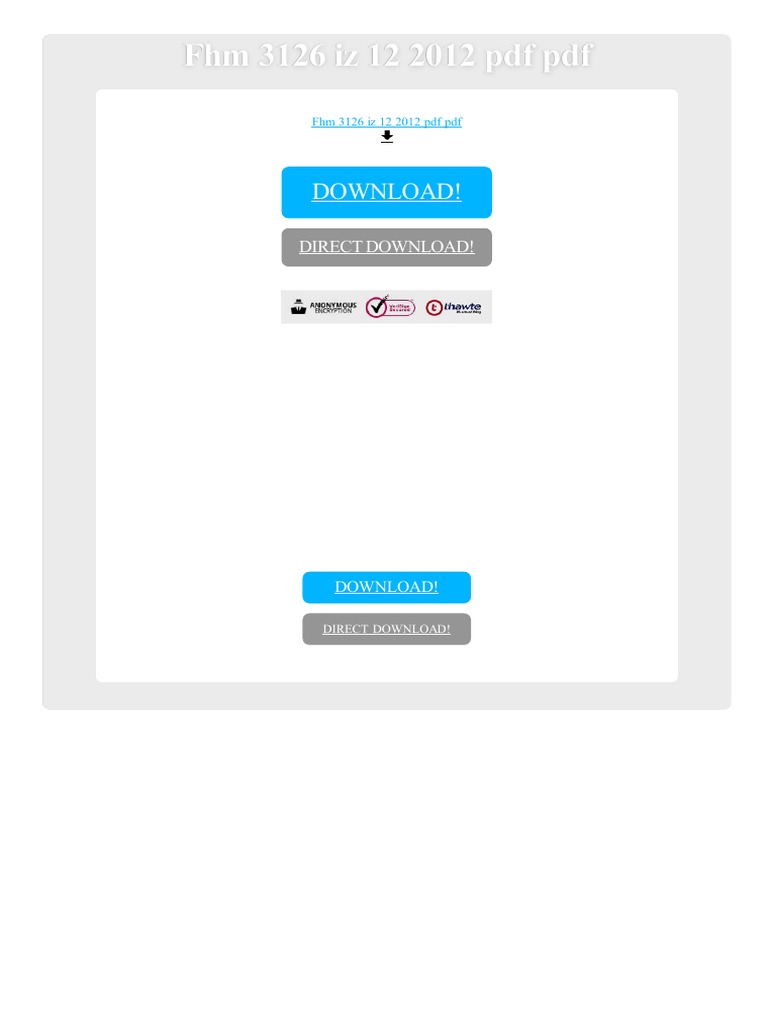 FHM 3126 Iz 12 2012 PDF | PDF