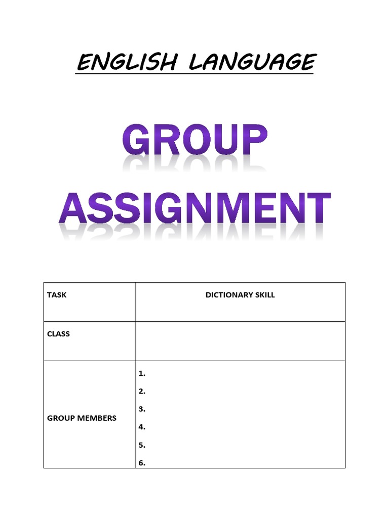 English Language Assignment Template