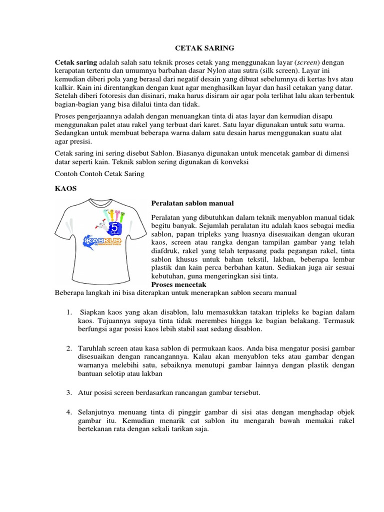 Cetak Saring | PDF | Karier & Perkembangan | Seni