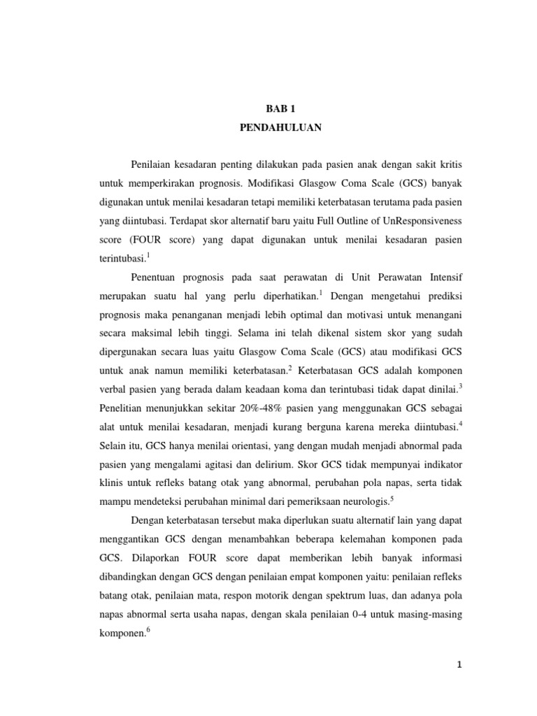FOUR Score vs GCS untuk Prognosis ICU Anak | PDF