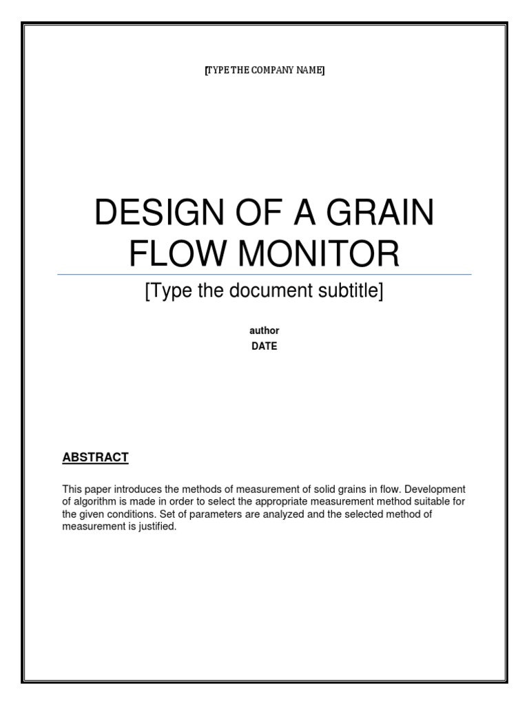 Design of A Grain Flow Monitor: (Type The Document Subtitle) | PDF