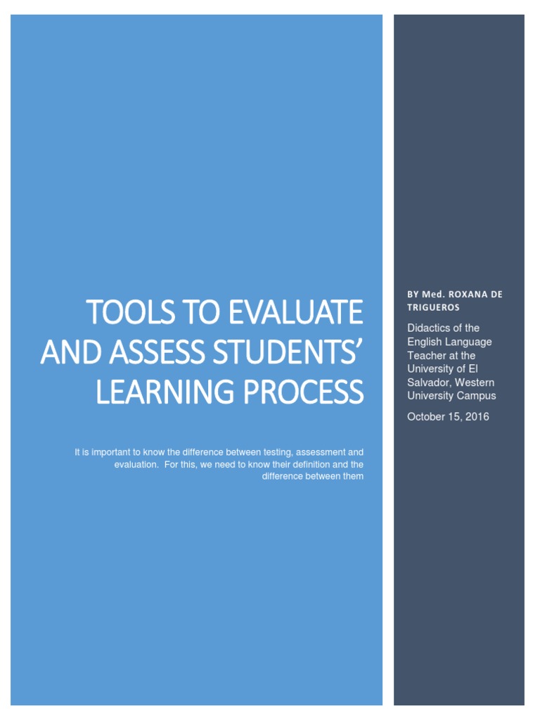 Difference Between Testing, Evaluating and Assessing | PDF ...