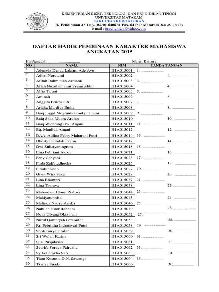 Absen Cwek Pai | PDF