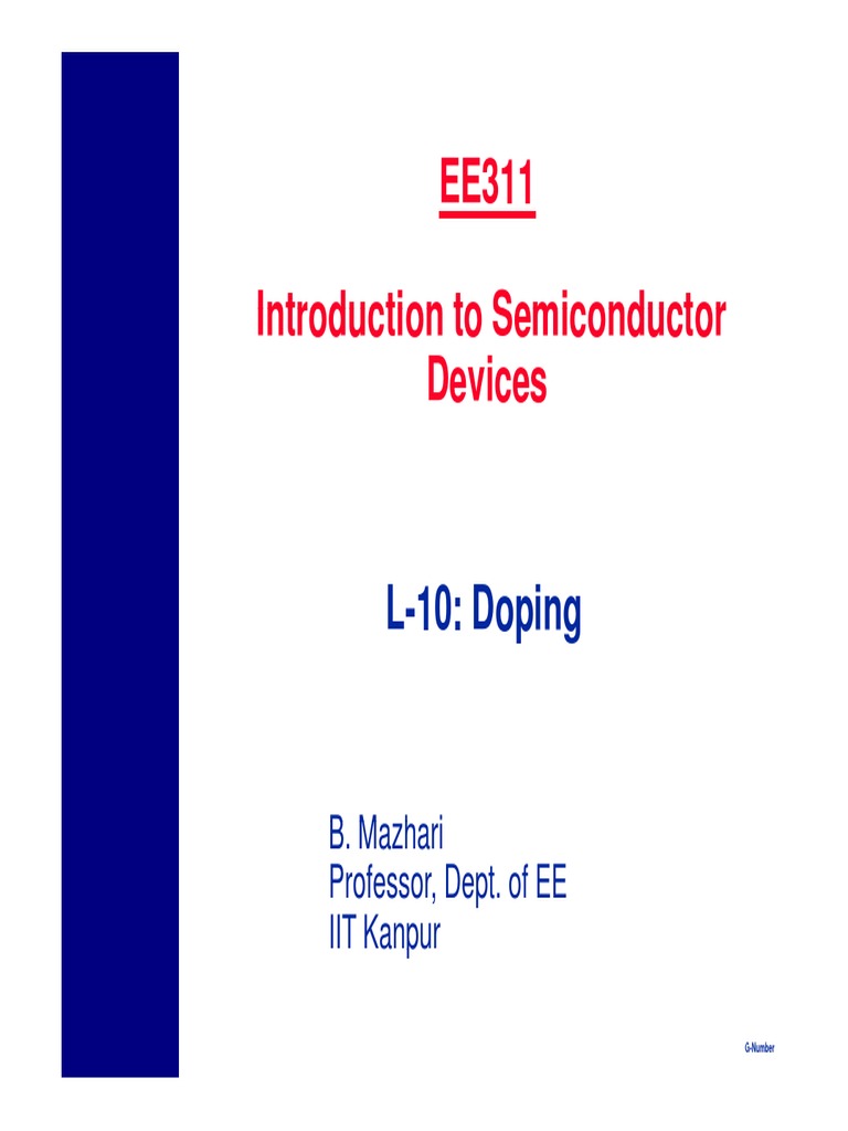 EE311 - 15 - L10 - Doping | PDF | Doping (Semiconductor) | Silicon