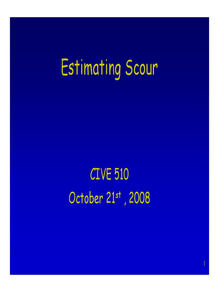 Estimating Scour - Colorado State University | PDF | Soil Mechanics ...