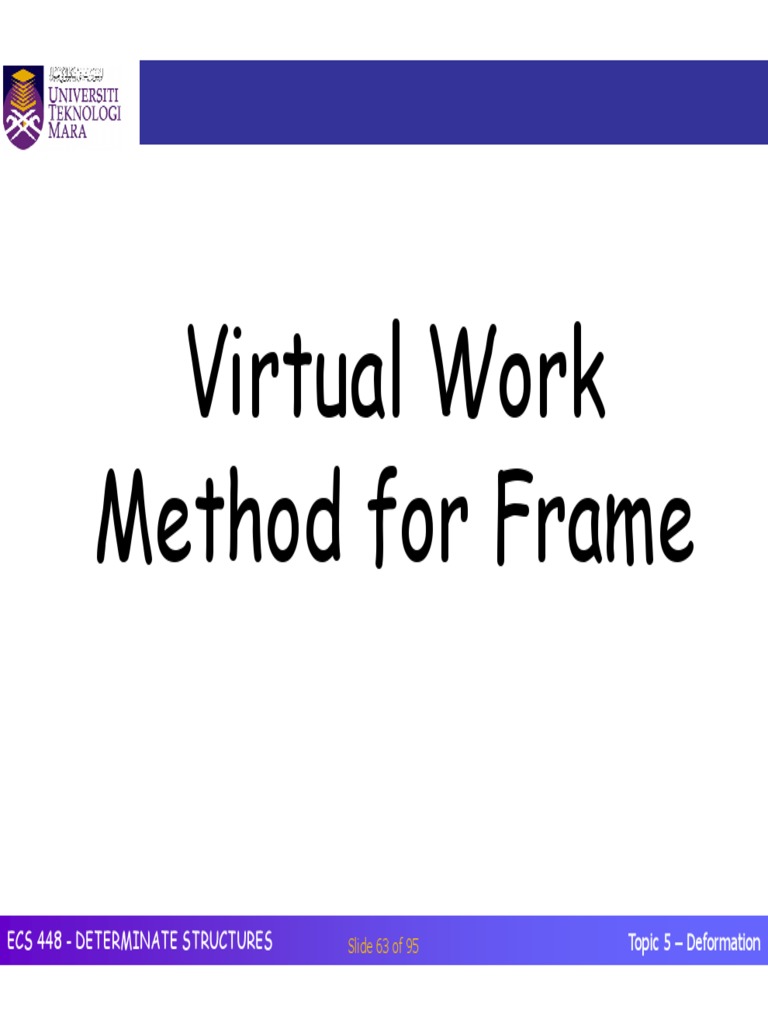 ECS448 - Topic 5 (Deformation - Virtual Work For Frame & Truss) | PDF ...