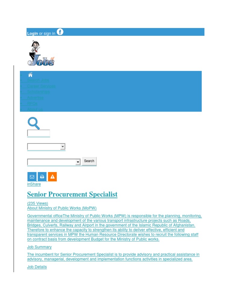Senior Procurement Specialist: Login or Sign in | PDF | Procurement ...
