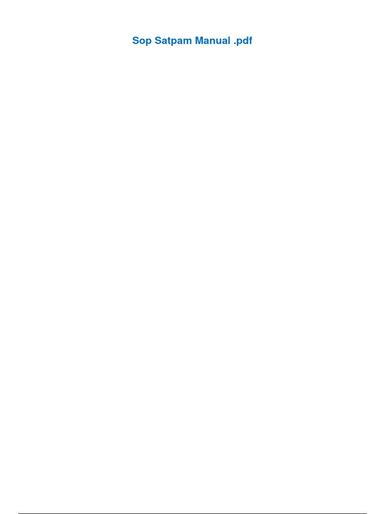 Sop Satpam Manual | PDF