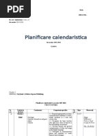 Planificare Calendaristica Clasa Pregatitoare 2024-2025 | PDF